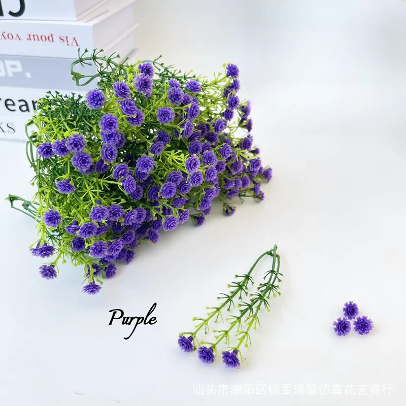 Искусственные цветы дыхания ребенка пластик Фиолетовый, 60pcs, Фиолетовый, Purple