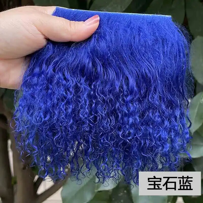 Монгольский мех для парика куклы OB11 Синий, 56. Royal blue