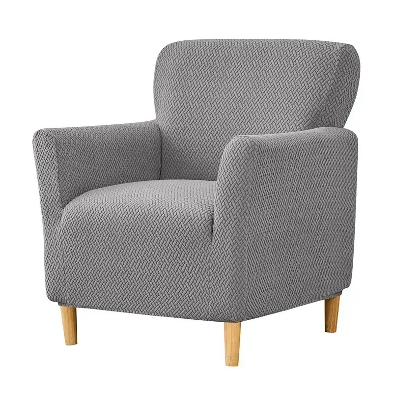 Чехол для одноместного дивана из жаккарда Серый, A3 medium gray