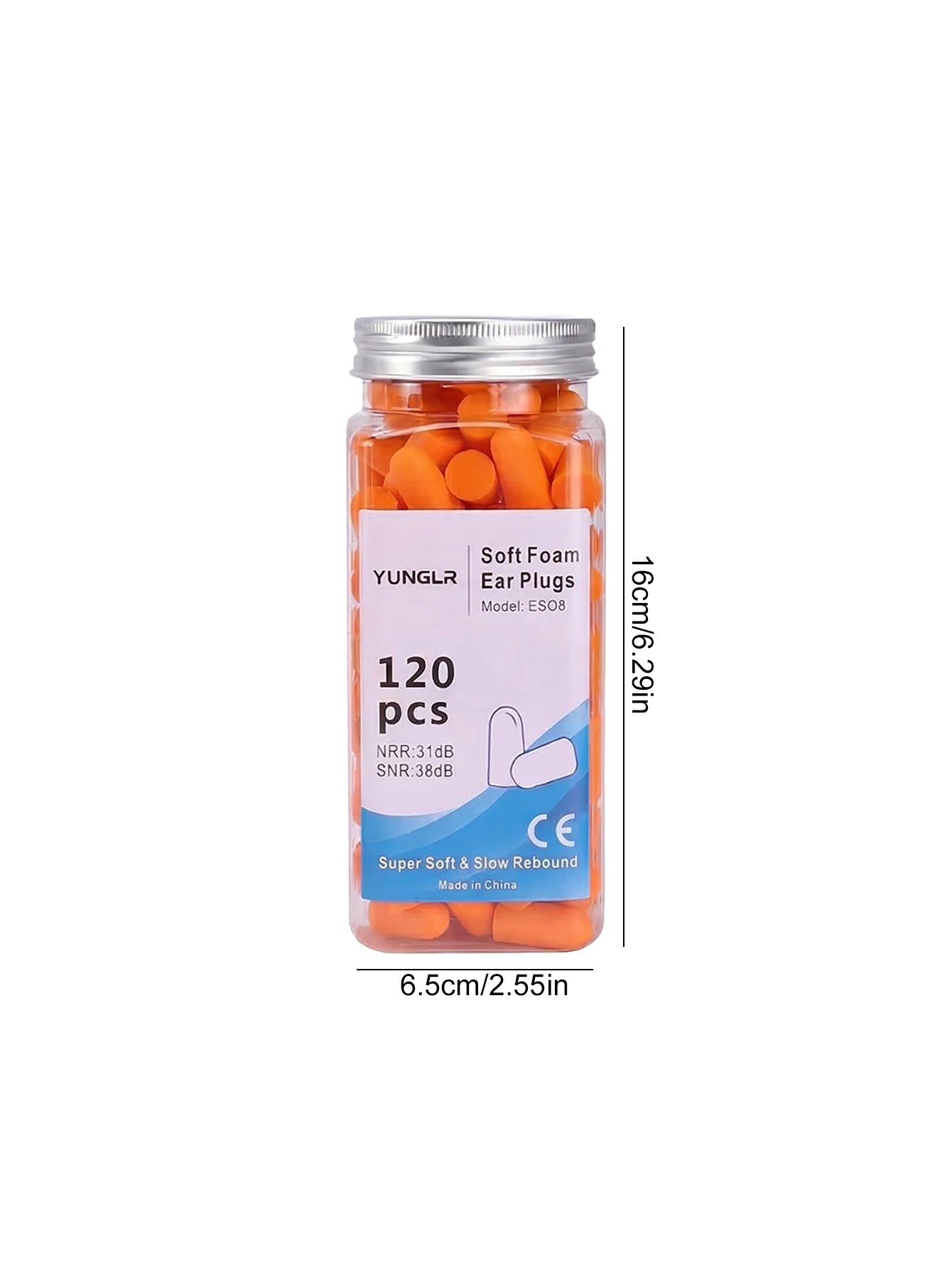 Шумоподавляющие беруши YUNGLR Orange 120 pcs