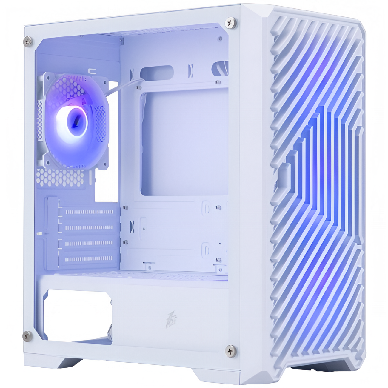 Корпус Mini-Tower 1STPLAYER TRILOBITE T5 ARGB, Micro-ATX, белый (T5-WH-4F7-W)