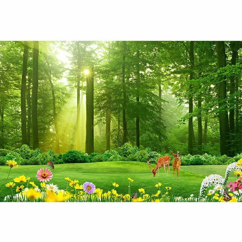 Наклейка с лесным пейзажем из бумаги без клея, 100x150 см, для дома