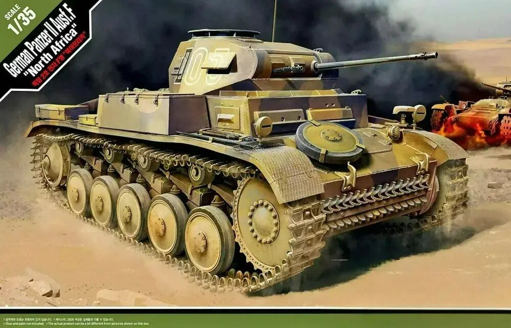 Academy AC13535 1/35 Немецкий Panzer II Ausf.F "North Africa" сборная модель танка