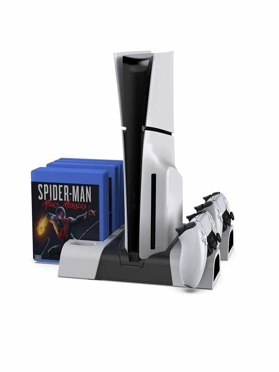 Многофункциональный стенд для PS5/PS5 Slim/PS5 Pro с функцией охлаждения (Dobe TP5-3536D)