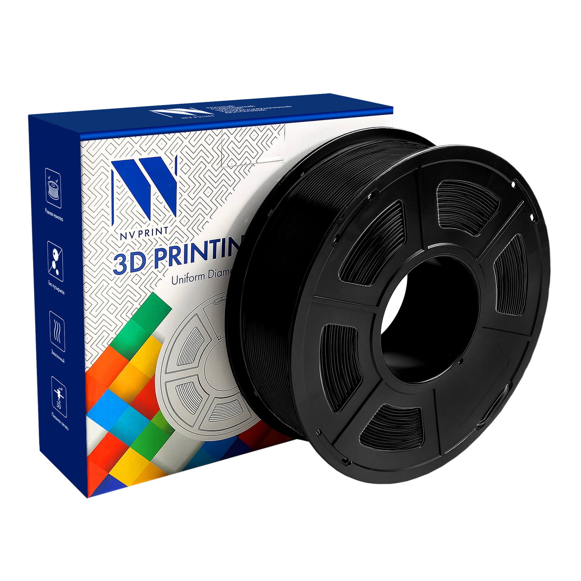 Филамент NV Print PCL (поликапролактон) черный для 3D печати диаметр 1.75мм  масса 1 кг