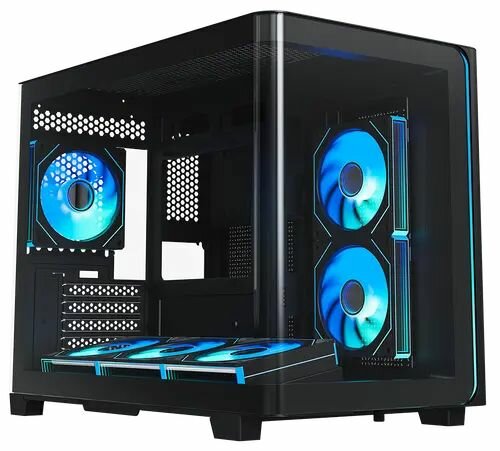 Компьютерный корпус XASTRA QR600M (QR600M-6FM12A-C10-UC-L) черный - Mini Tower, Micro ATX, USB 3.2 Gen 1 Type A, USB 3.2 Gen 2 Type C