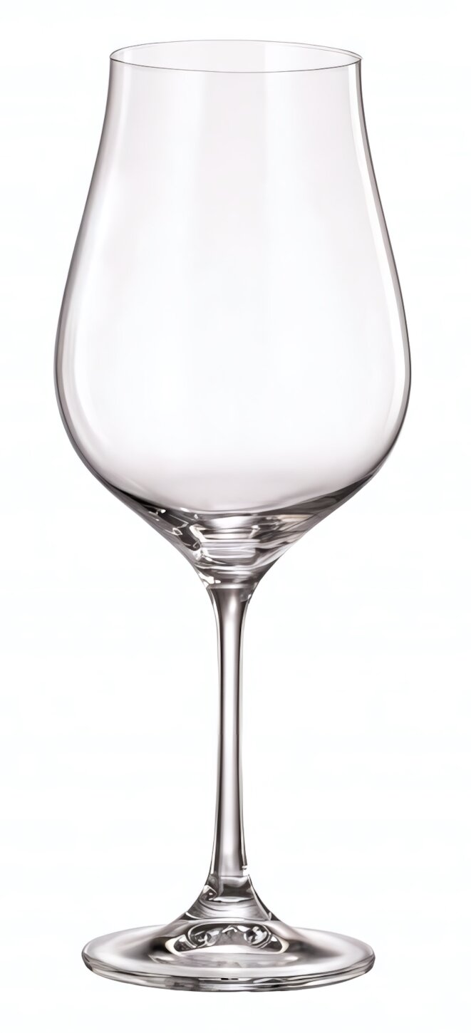 Бокалы для вина Crystal Bohemia "VIREO" 650 мл, хрусталь, набор 2 шт, большая чаша