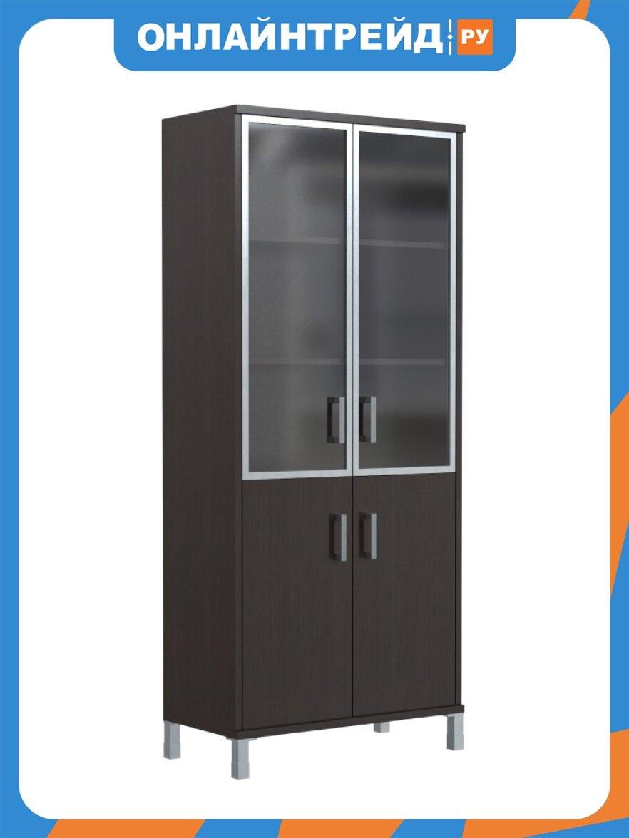 Стеллаж со стеклом в раме Skyland B 430.4 венге магия 900х450х2054
