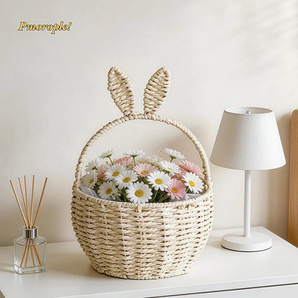 Корзина для хранения "Pmorople!" с ушками, бежевая, 18х28 см