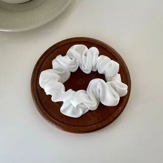 Большие атласные резинки для волос Белый, white-S