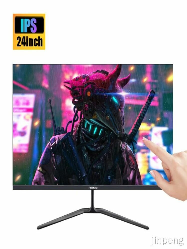 24" Монитор 24 дюймовый сенсорный монитор IPS ЖК-дисплей 10-точечный сенсорный экран HDMI VGA (FY24FMT), IPS, 1920x1080 Full HD, 75 Гц, черный