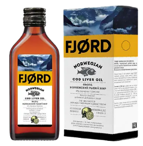 Fjord Norwegian Cod Liver Oil (Норвежский рыбий жир из печени трески) со вкусом лимона 100 мл