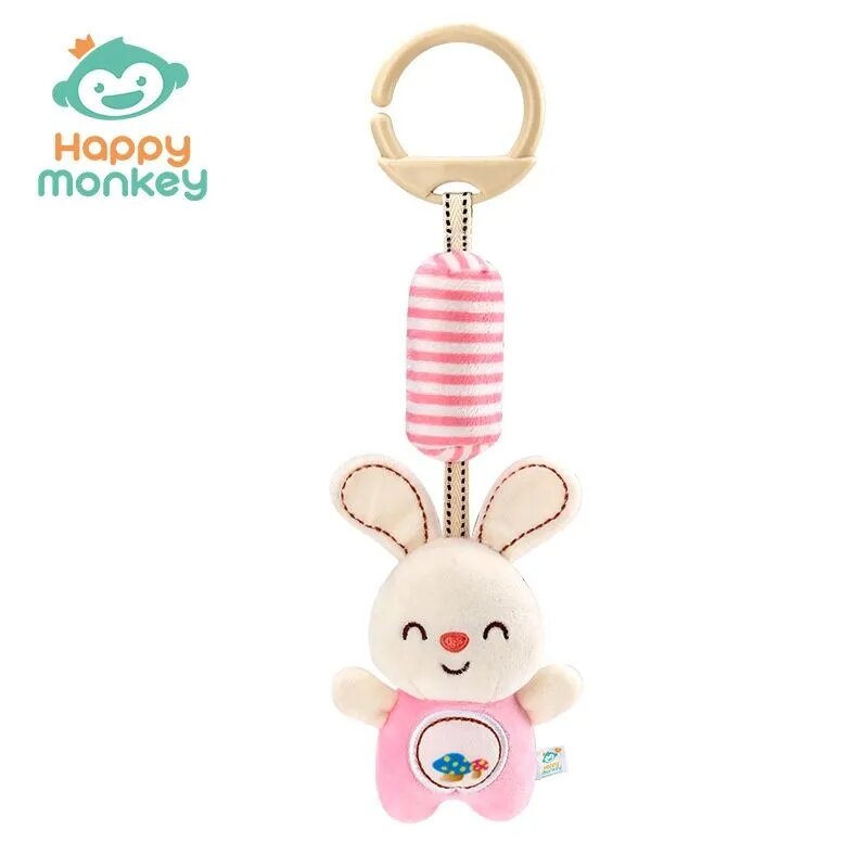 Мягкая игрушка-карусель для кроватки Happy Monkey, Розовый, текстиль