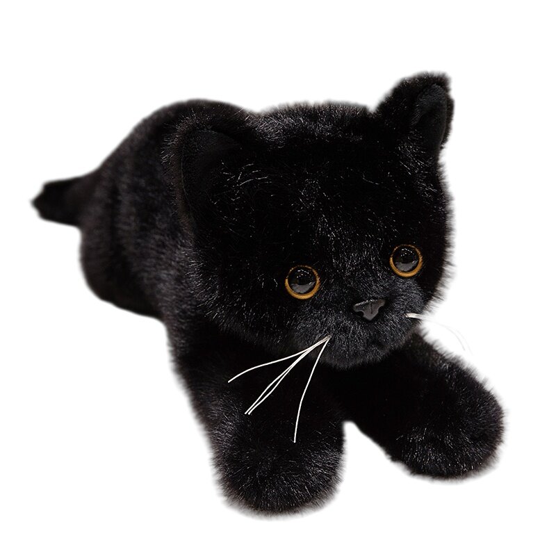 Плюшевая игрушка унисекс Tak Bebe Милые Реалистичные Плюшевые Кошки Куклы, Black Cat, 55CM EU