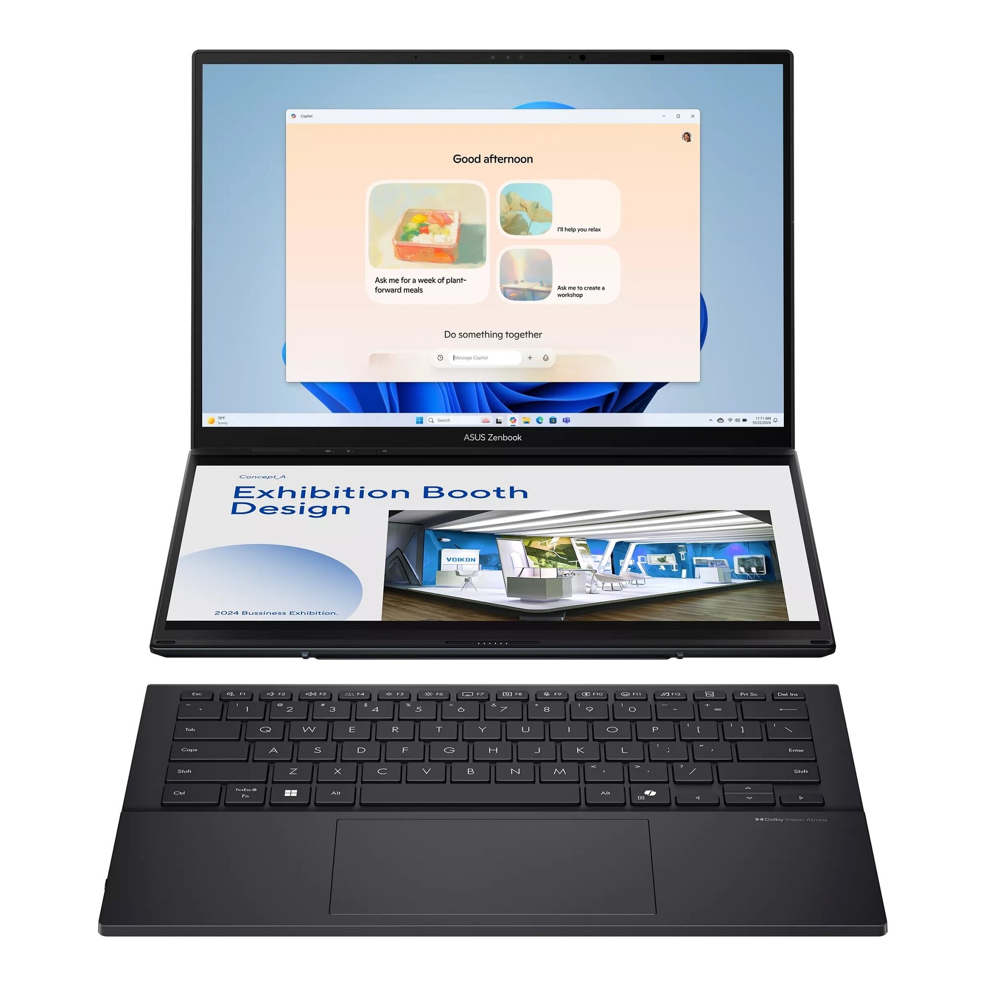 Ноутбук ASUS Zenbook Duo UX8406CA-QL345X 90NB14X1-M00M30 Inkwell Gray 14" FHD OLED Ultra 7 255H/32GB 1TB/Intel Arc Graphics/WIN11 PRO/Stylus+Sleeve