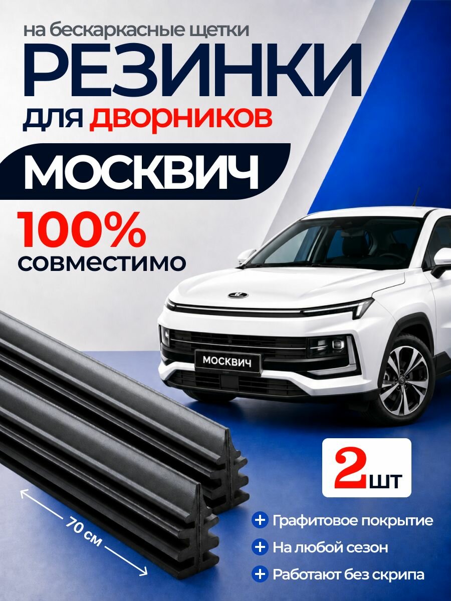 Резинки для дворников москвич бескаркасных / резинка для щеток стеклоочистителя Moskvich АРТ: EDC7-46N