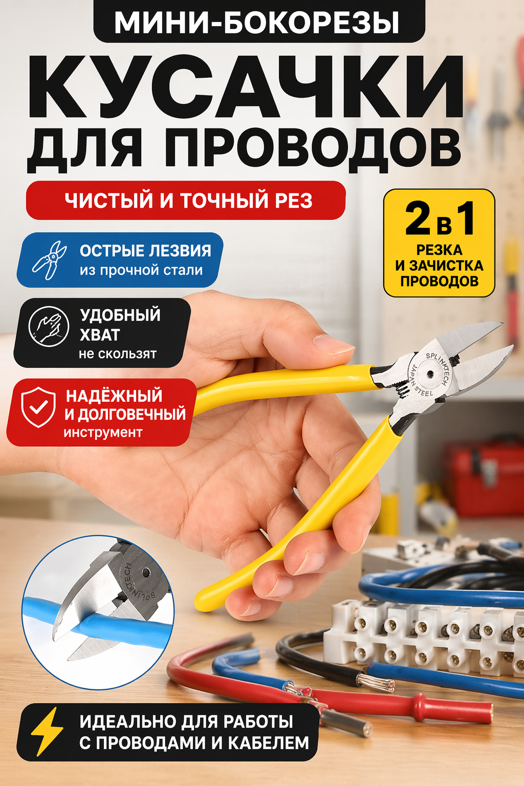 Сетевой кабельный тестер RJ45 Обжимной инструмент Проход через модульный CAT6 Cat5E Cat5 комплект 50PCS разъемы