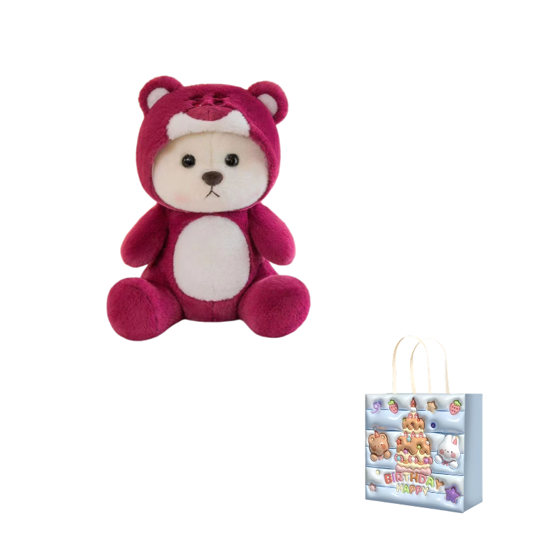 Плюшевая игрушка унисекс MENGSHUQI Милый кукольный медведь-трансформер, Red Transformation Bear, 40CM EU