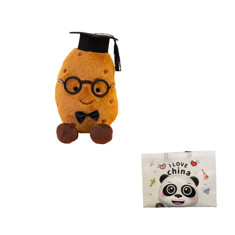 Плюшевая кукла-погремушка унисекс SEGOU Graduation Potato Glass Style, 25CM EU