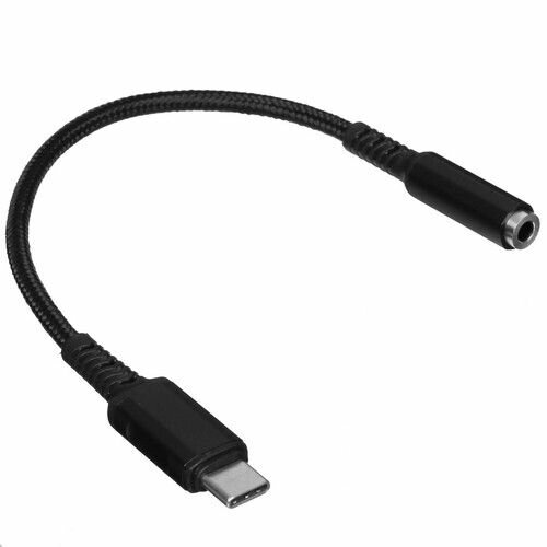Кабель USB Type-C - jack 3.5 мм черный — фото 1