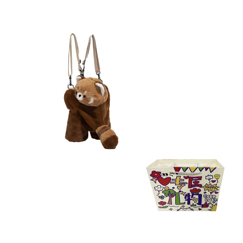 Плюшевая кукла унисекс ASUDI Raccoon Crossbody Backpack