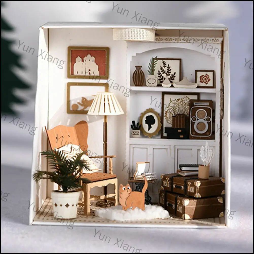 DIY-домик из картона PR-01 Солнечный кабинет , 9 9 7 см, с электронной платой