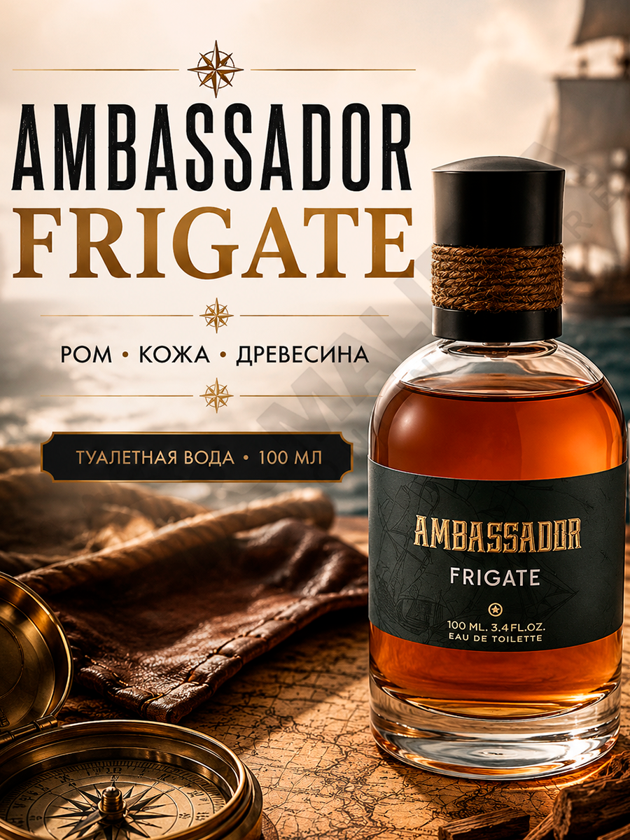 Туалетная вода Genty AMBASSADOR Frigate, мужская, 100мл, древесный аромат