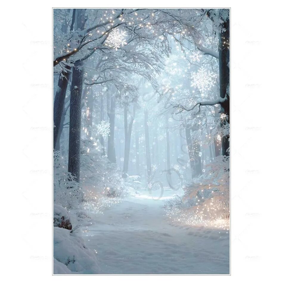 Фотофон виниловый "Enchanting Snowy Woodland", 60x90cm, JJDT00524
