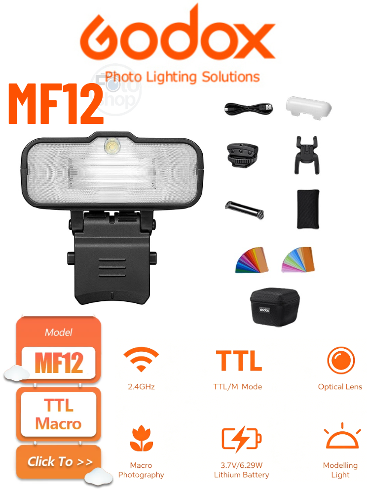 Godox MF12 Комплект Для Макросъемки Speedlite С Беспроводным Управлением 2,4 ГГц И Аккумулятором