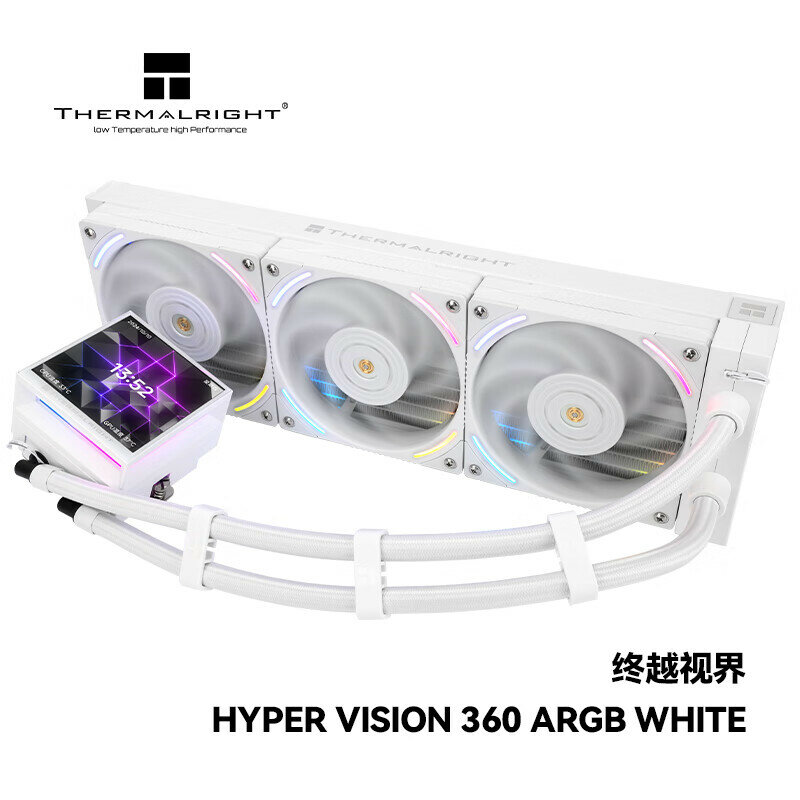Thermalright Hyper Vision 360 Все-в-одном водяном охлаждении с 3,95-дюймовым ARGB LCD-дисплеем Цвет：Белый