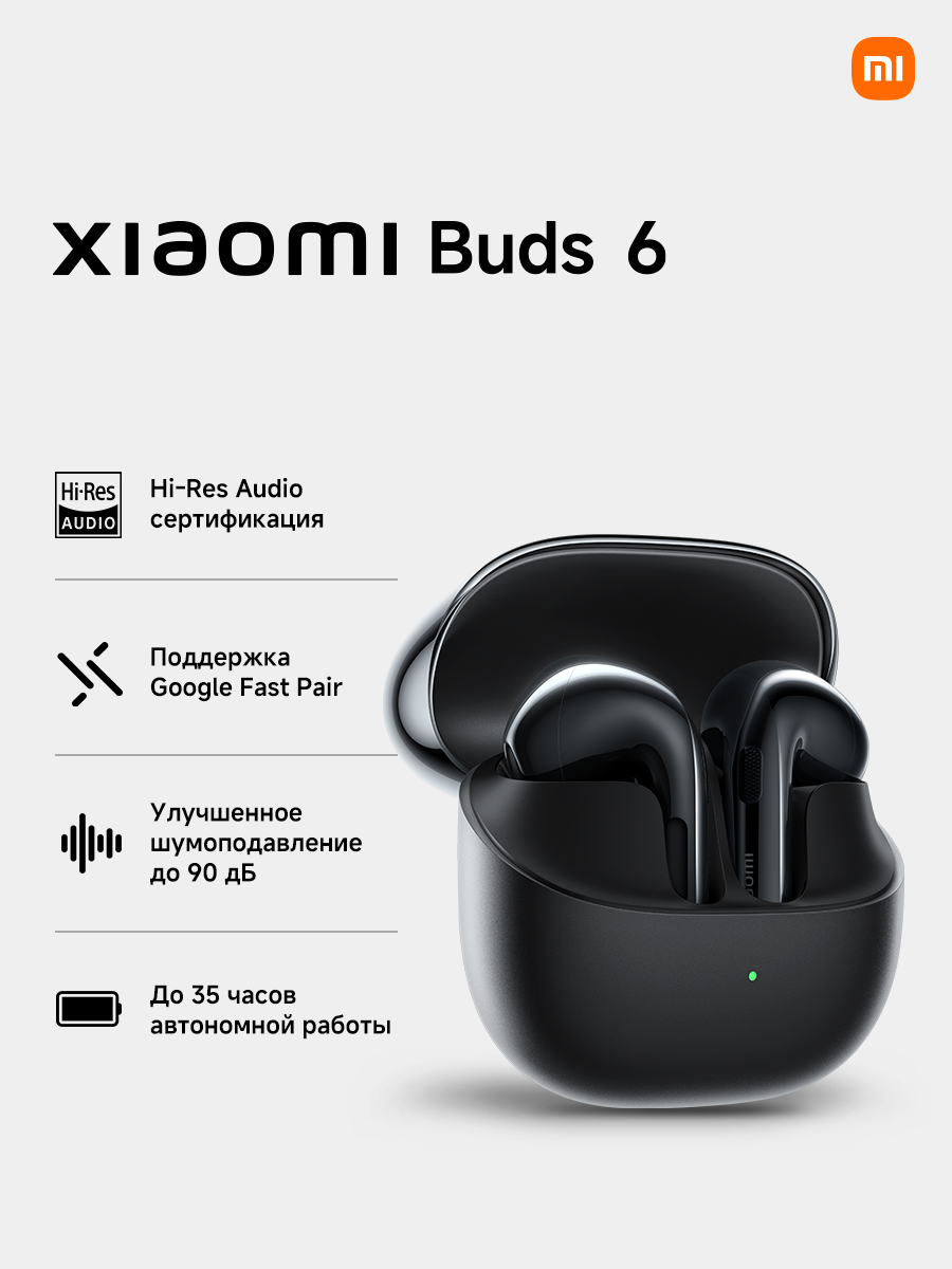 Беспроводные наушники Buds 6, шумоподавление, сенсорное управление