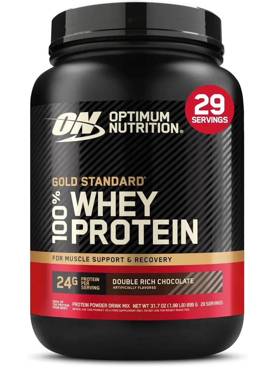 Optimum Nutrition Протеин Голд Стандарт 100% Вей, 907 г - Двойной шоколад