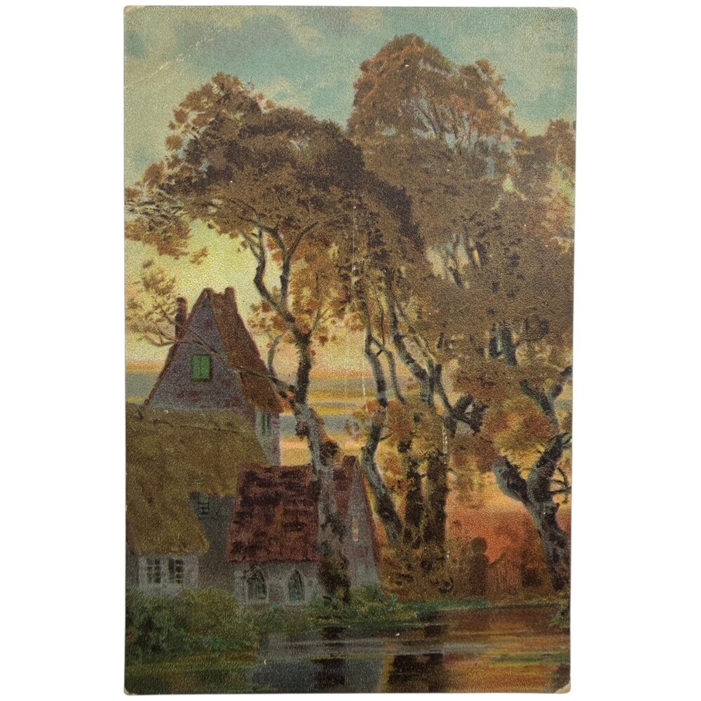 Почтовая открытка "Вечерний покой у реки" 1900-1917 гг. Германская Империя