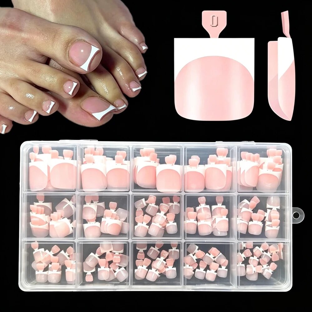 Накладные ногти для педикюра MAFANAILS, телесные A4, 150 шт.