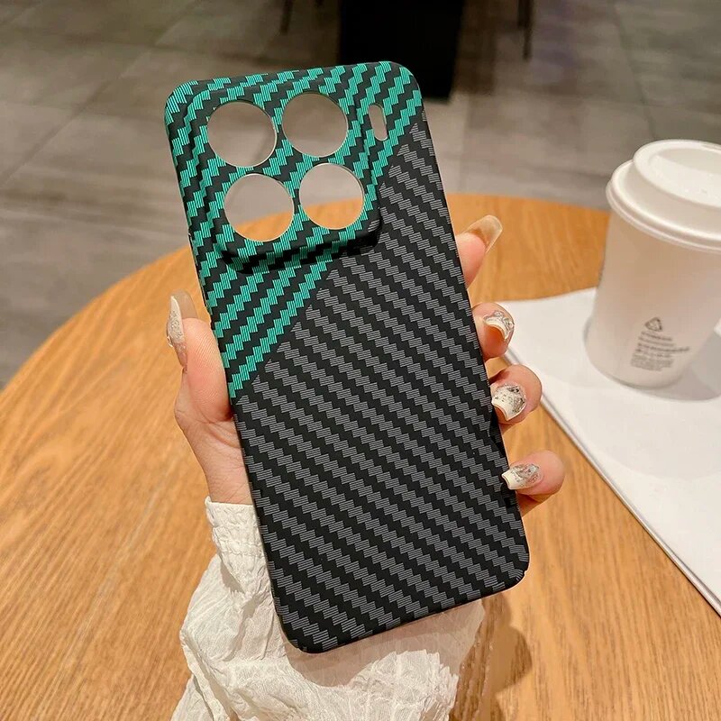 Роскошный Чехол С Полосками Из Углеродного Волокна Для xiaomi 14T pro, Темно-зеленый, Black Green