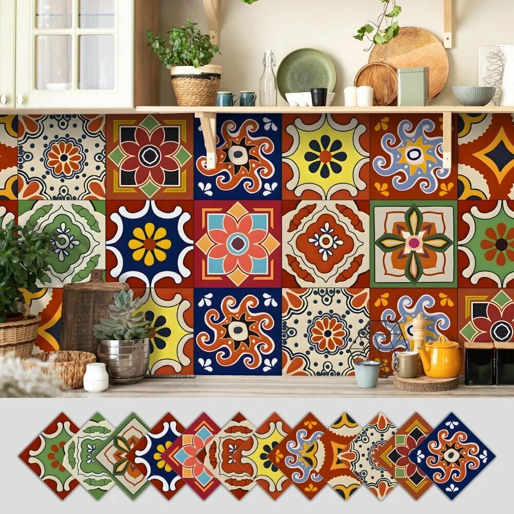 Наклейки на плитку mandala, Style 5, 12 шт.