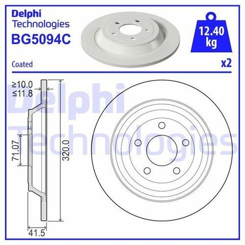 Диск тормозной Delphi BG5094C