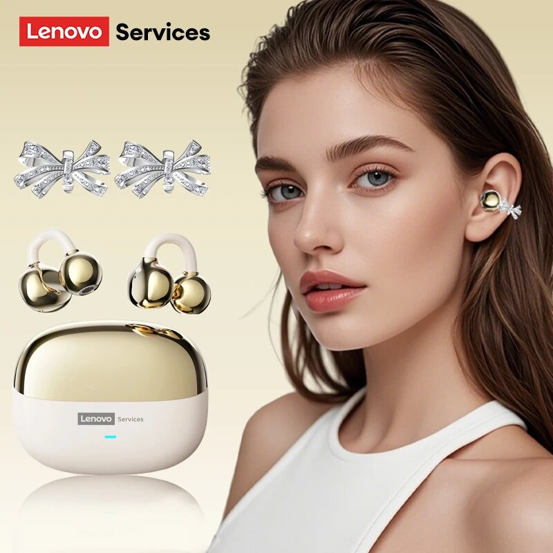 Беспроводные наушники-клипсы Lenovo LE302 Bluetooth Бежевый, Beige Bow
