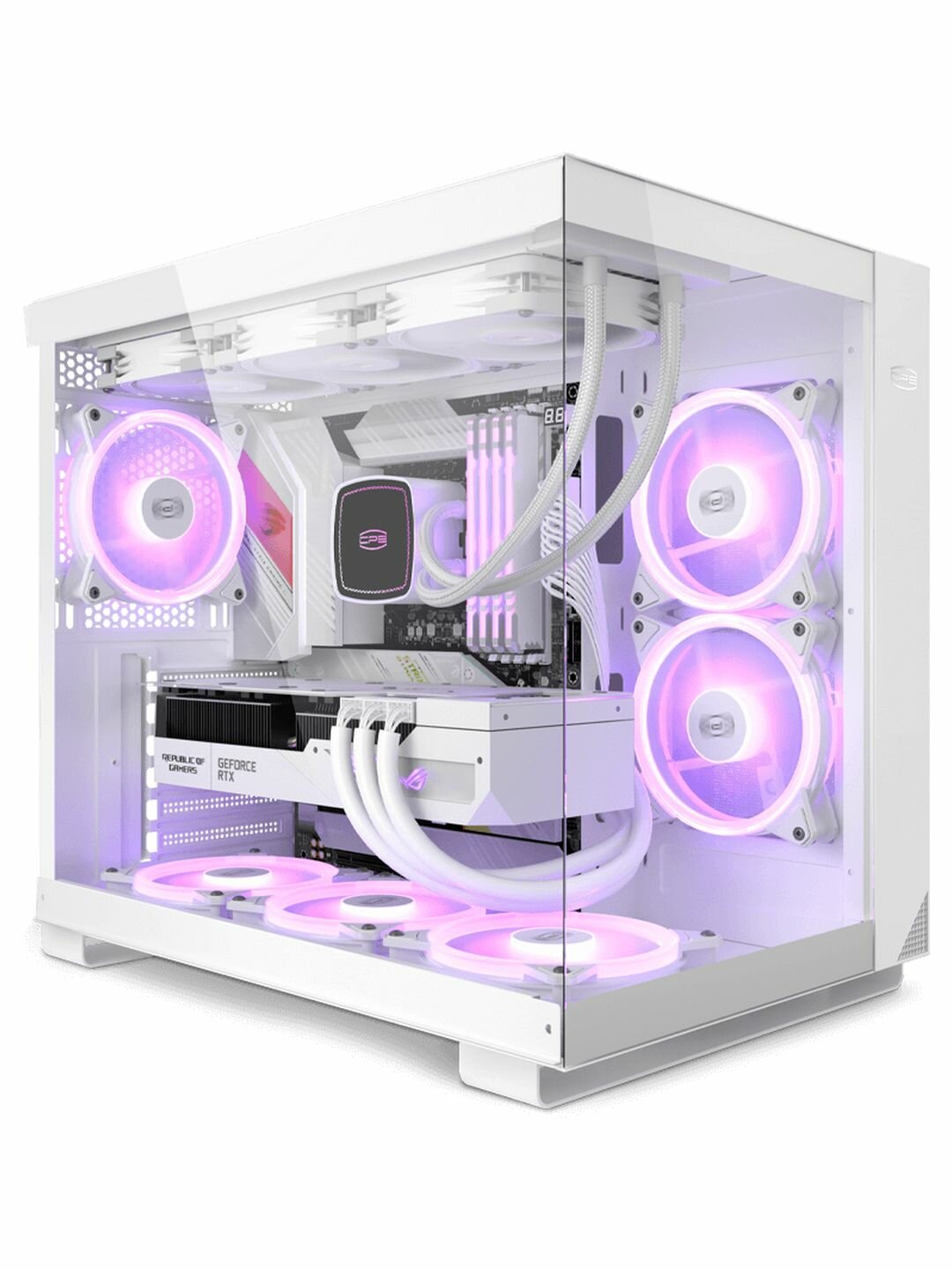 Корпус для ПК PCCOOLER C3 T500 ARGB, ATX, закаленное стекло, без БП, белый