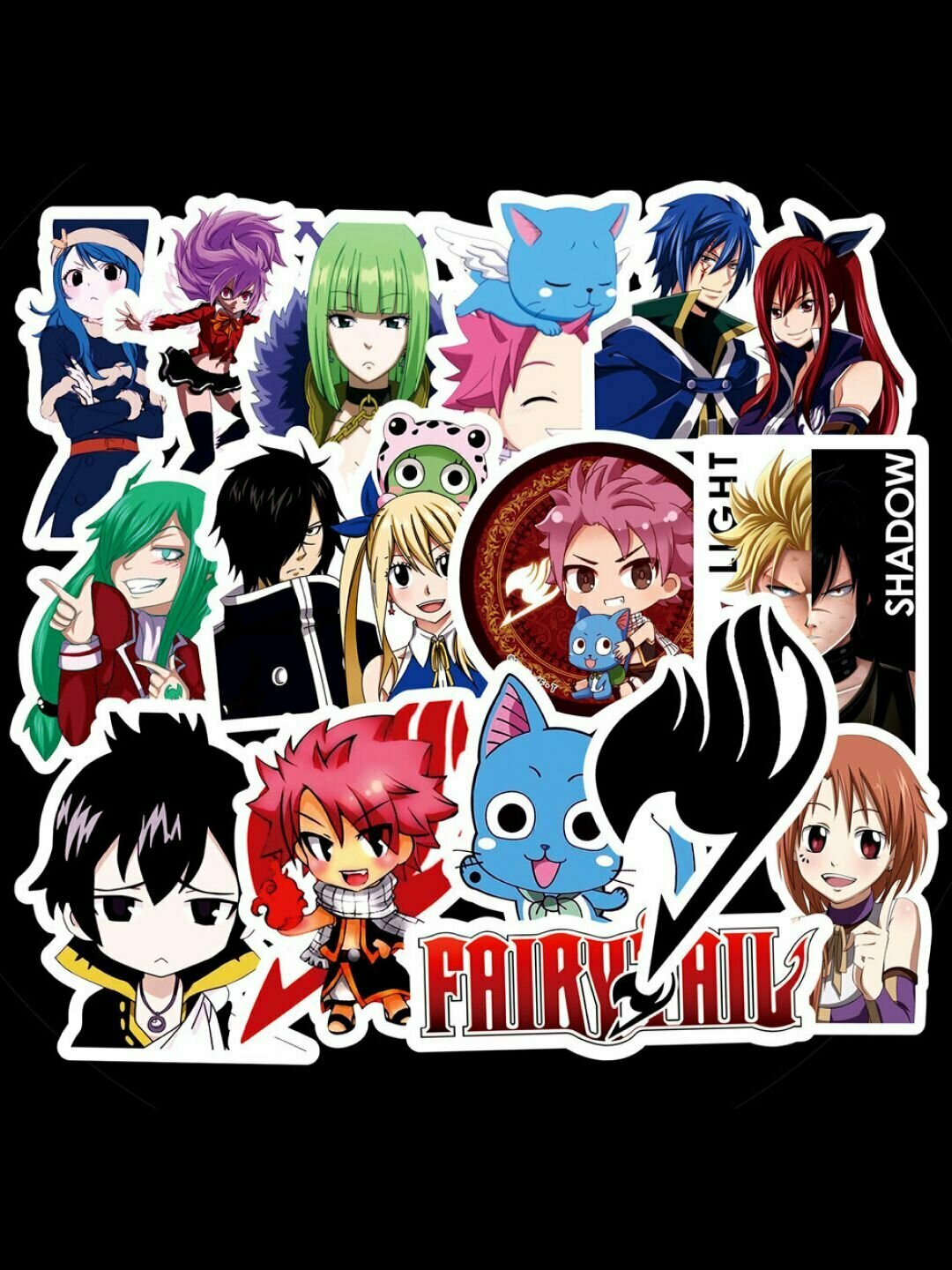 Набор самоклеящихся виниловых наклеек аниме манга Fairy Tail 50 шт
