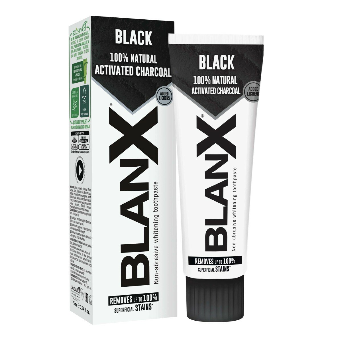 Blanx Black Charcoal/Бланкс Блэк с углем зубная паста, 75 мл