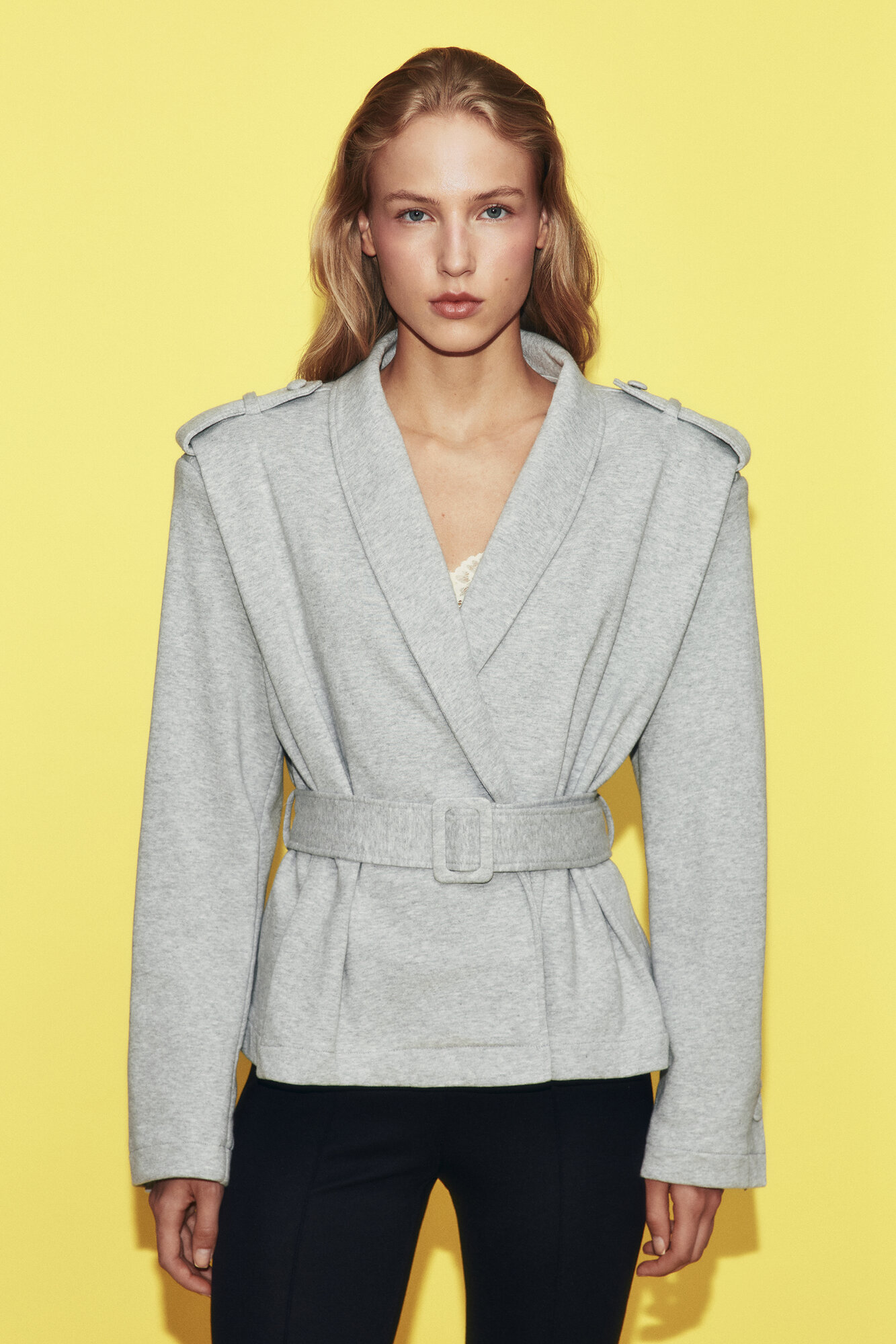 Куртка Befree mixmatch, размер XS, светло-серый меланж — фото 1