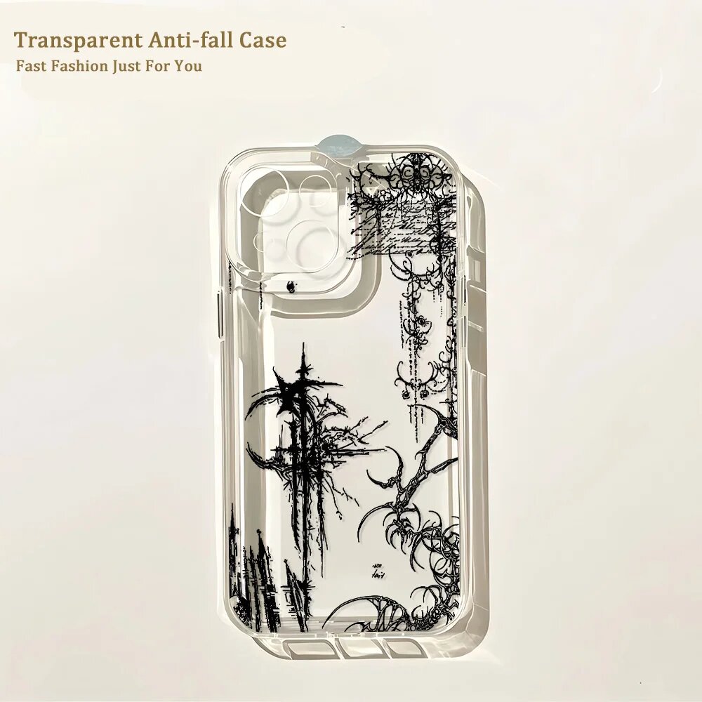 Стильный темный готический чехол с крестом для iPhone 17, 17e, 16, Clear-SCZ060144, For iphone 17