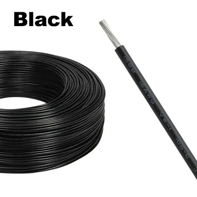 Кабель UL1569 30/28/26/24/22/20/18/16/14AWG маслостойкий 30AWG, Черный, Black, 10 meters
