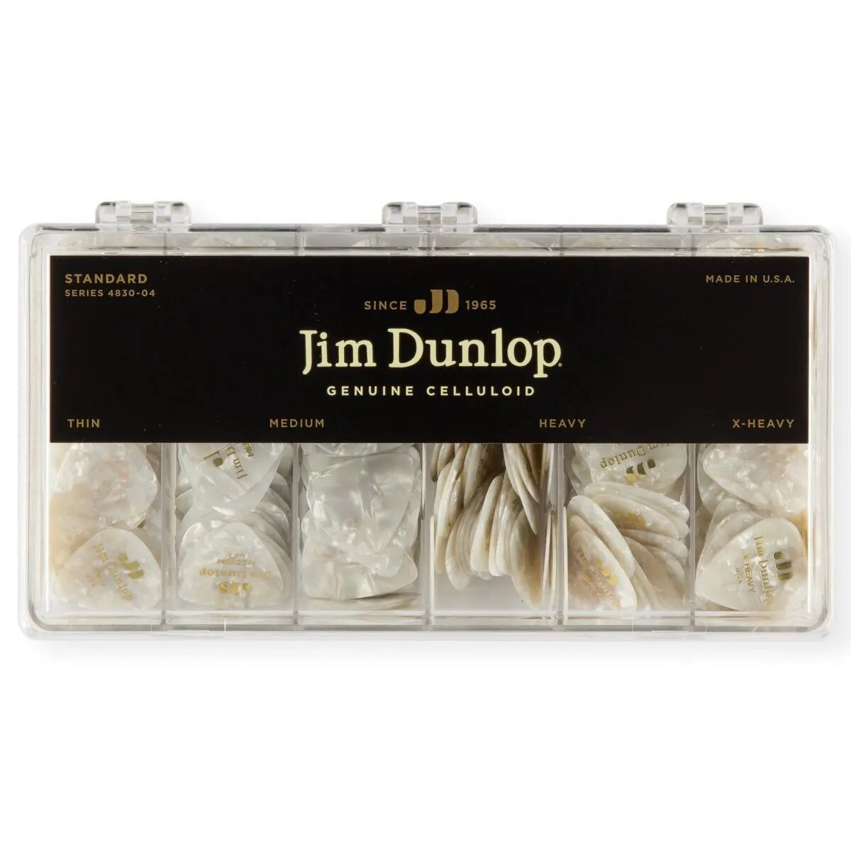 Медиаторы Dunlop 483004 Celluloid White Pearloid Display (432 шт)