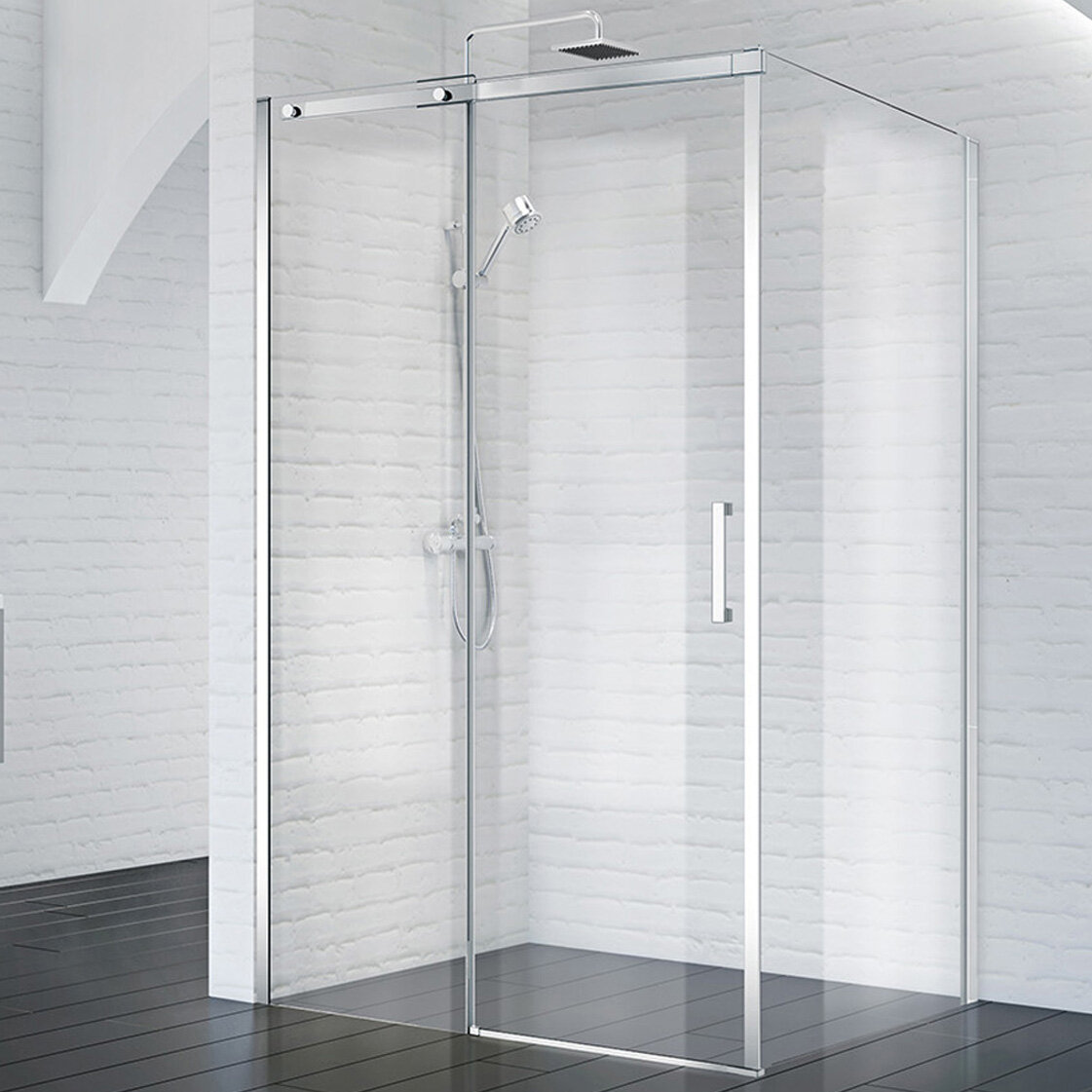 Душевой уголок BelBagno Acqua -AH-1-110/100-C-Cr профиль хром