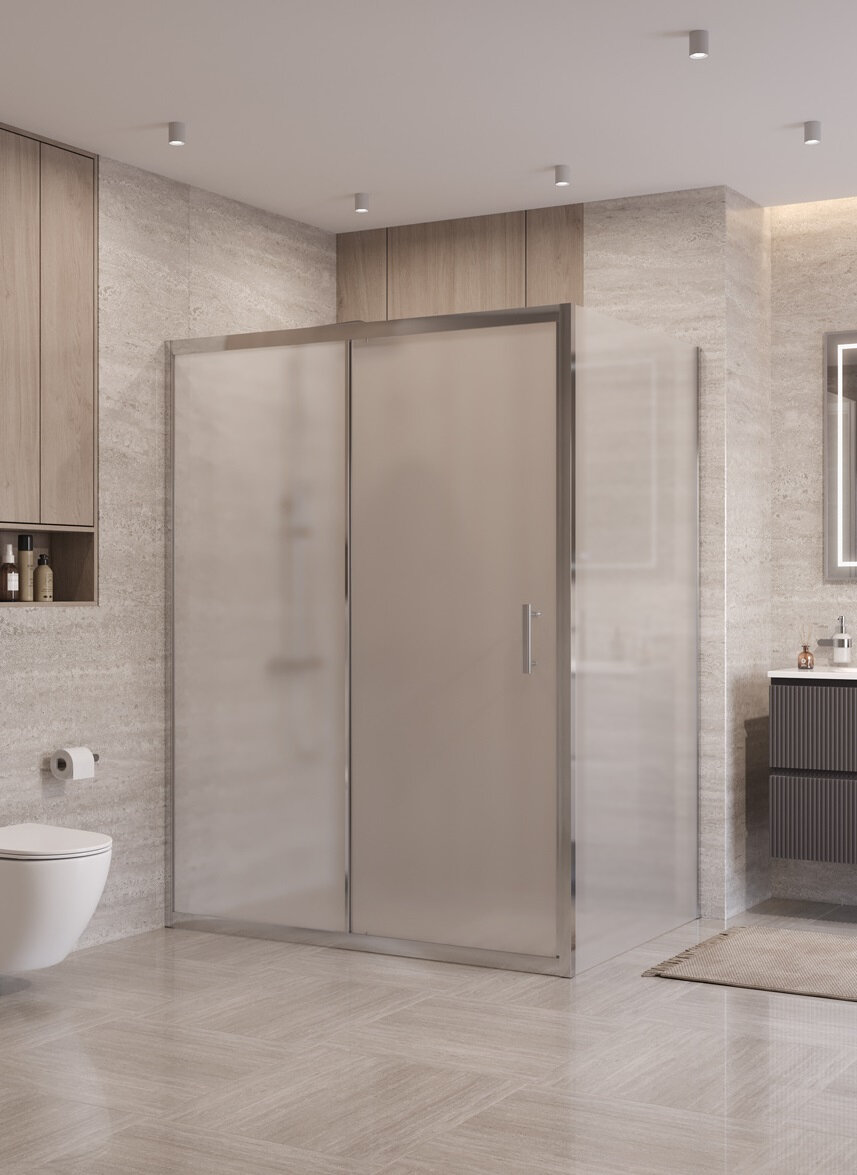 Душевой уголок BelBagno Формат (Uno) 195-AH-1-160/90-P-Cr профиль хром, стекло рифленое