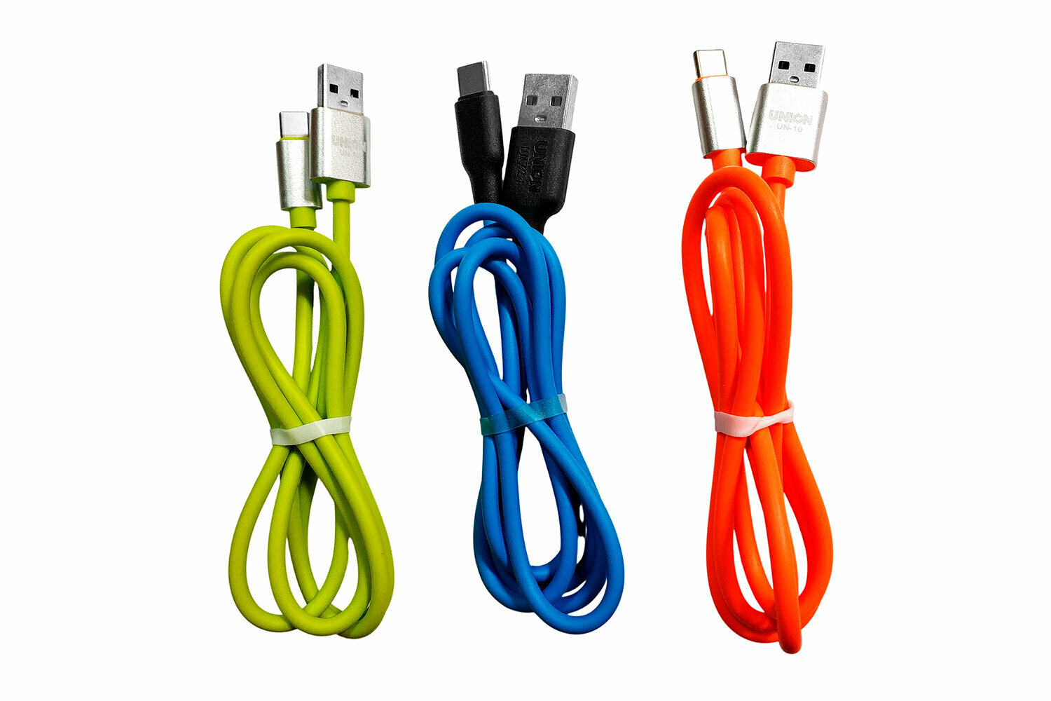 Кабель для зарядки UNION UN-10 USB-Type-C цветной силиконовый, длина 1м