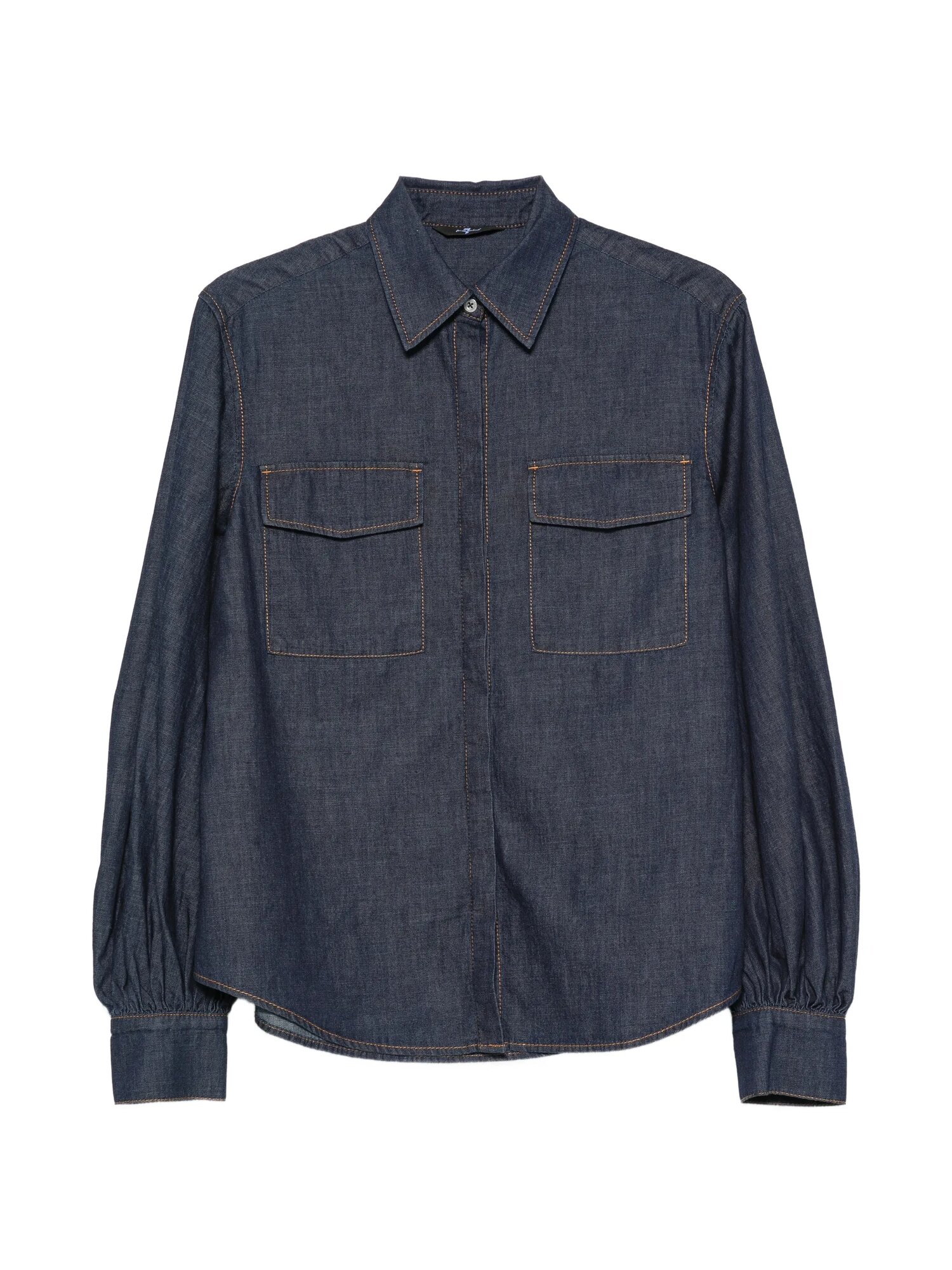 Рубашка Balloon-sleeve denim shirt
