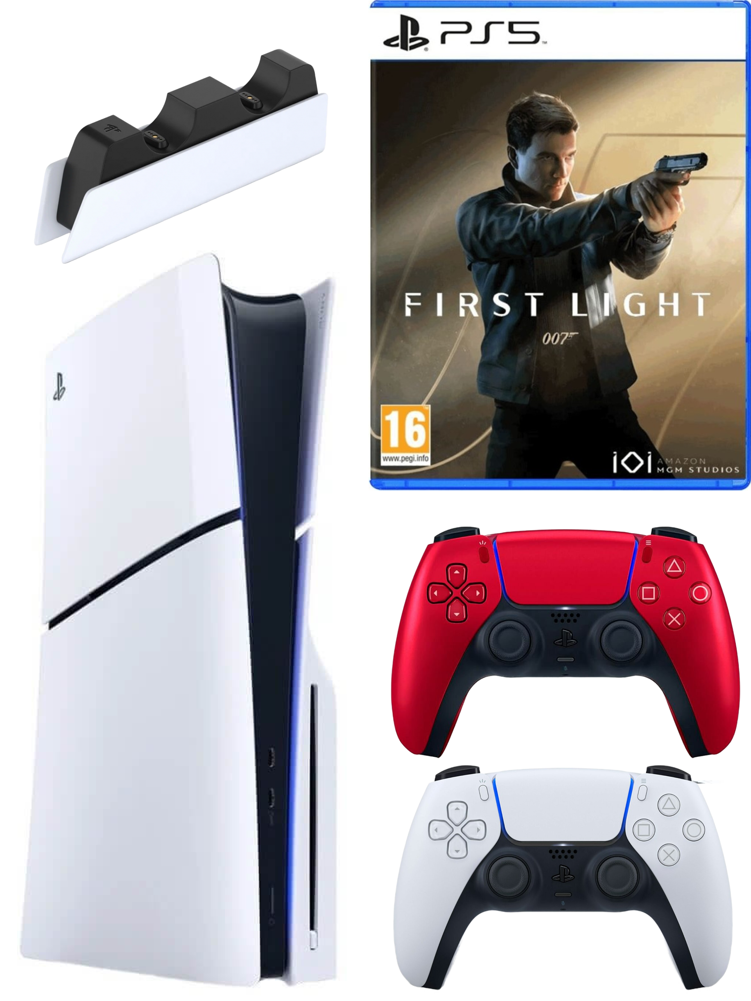 Игровая приставка Sony PS 5 Slim, 1ТБ(с дисководом) +2 геймпад + Зарядная станция+First Light 007 (подробности в чате)